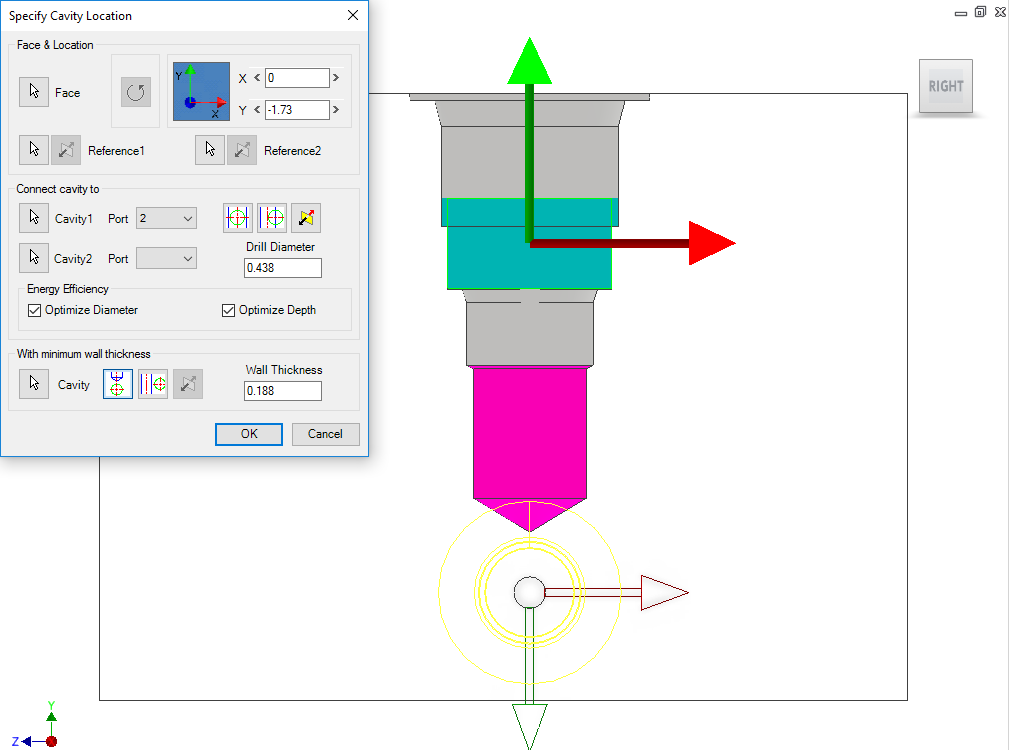Insert Cavities from HyDraw Schematic